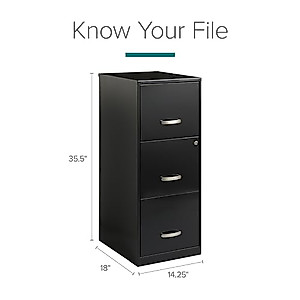 Lorell LLR18573 SOHO 18 3-Drawer Vertical File