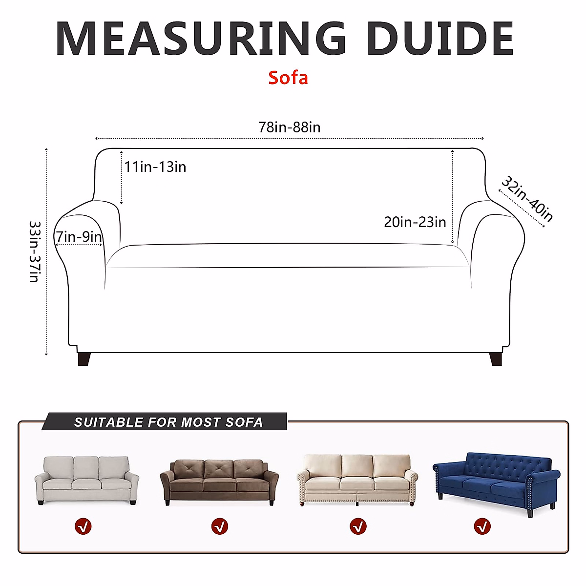 molasofa Sofa Covers - Couch Cover for Leather Couch, Soft and Washable Sofa Covers with Leather-Like Quality. Non-Pilling, Non-Slip 1-Piece Couch Cover for Dogs, Cats, and Kids (02 Dark Brown)