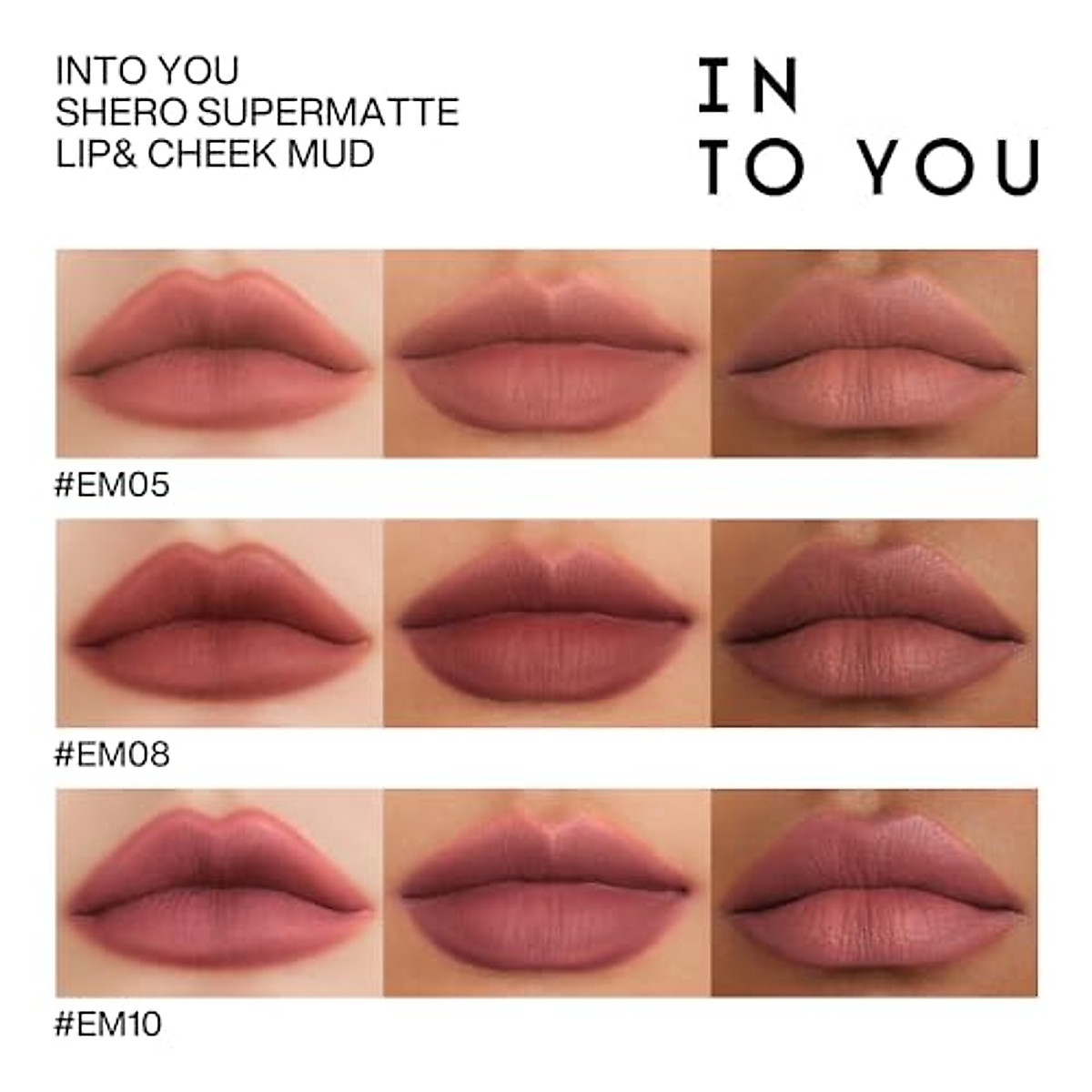 INTO YOU Matte Lipstick Lip Mud, Waterproof Long Lasting Smudge Proof Velvet Lip Stains, Multi-Purpose for Lip and Cheek, Non-Stick Cup Not Fade Lip Gloss Makeup Cosmetics Official Directly (EM05)