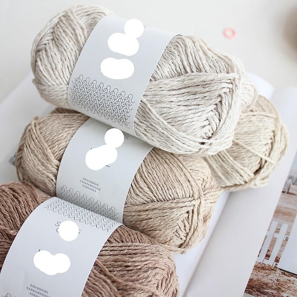 1 * 50g Ball Line Yarn Handknitting Yarn Linen Cotton Blended Yarn (Color : 3820)