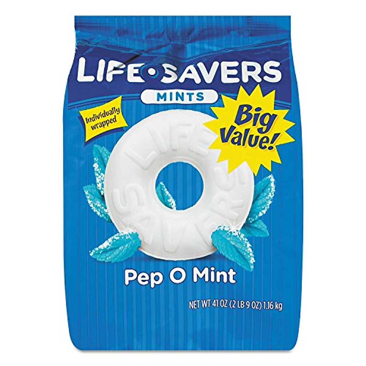 LifeSavers 22733 Hard Candy, Pep-O-Mint, 41 oz Bag