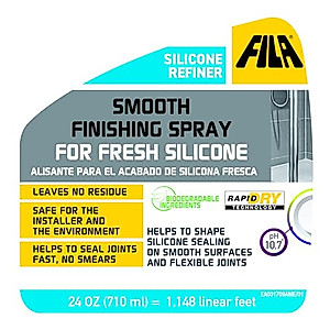 FILA Surface Care Solutions, Silicone Finishing KIT, Silicone Smoothing Spray, Suitable with caulking Tool kit and Silicone Tools, Perfect for Finishing Silicone Spray, Caulk Tool Included, 24oz