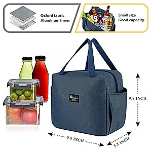 deetik Insulated Reusable Grocery Bag delivery bag,small size,for camping traving keep food warm or cool. (blue.2pack)