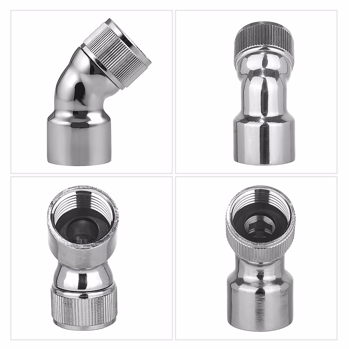 Worldwhere 45 Degree Shower arm Elbow Adapter,Shower Elbow Adapter for Shower Head,Female to Female Chrome