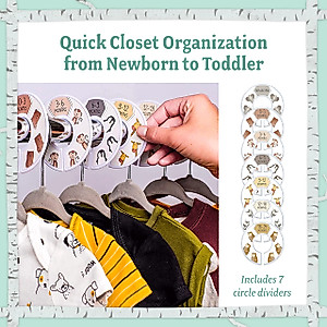 Baby Nest Designs 20x Baby Hangers for Closet with 7X Baby Closet Dividers for Nursery Velvet Baby Clothes Hangers Unisex Newborn Essentials Baby Size Organizer for Infant Clothing to 24 Months