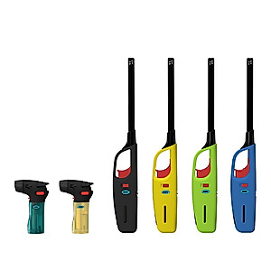 MK Lighters, 6PCS Assorted Colors Multi-Purpose Lighters 4 PCS Long Durable Soft Flame Lighters and 2 Mini Torch Lighters for Ideal for Candles, Camping, Outdoor Lighters