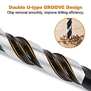 Concrete & Masonry Professional Drill Bit Set (5PCS) for Glass/Brick/Plastic/Cement/Wood/Tile/Etc, Industrial Strength Carbide Drill Bit Tip, 1/4"-1/2" by TITGGI