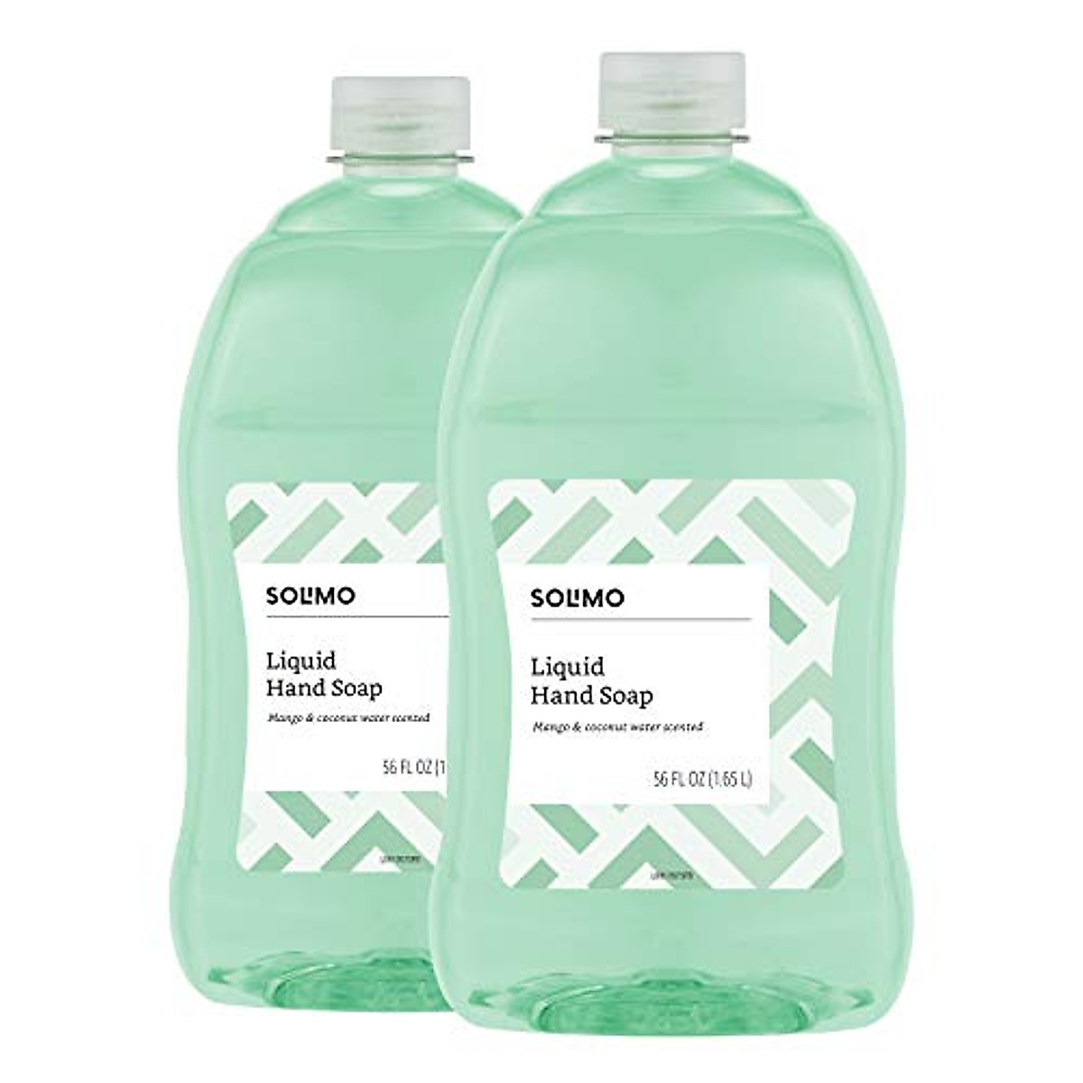 Amazon Brand - Solimo Liquid Hand Soap Refill, Mango and Coconut Water Scent, Triclosan-Free, 56 Fluid Ounces, Pack of 2