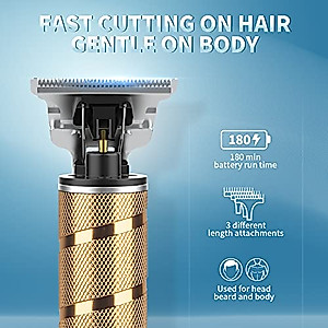 Ufree Hair Trimmer, Beard Trimmer for Men Electric Razor Shavers Cordless Hair Clippers, Zero Gapped T Blade Liners Grooming Hair Cutting Kit, Gifts for Men Husband Father