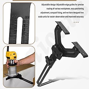 DNP618 Edge Guide for Fixed Base Compact Router, Compatible With DEWALT DWP611 Router, PORTER-CABLE 450 & 451-Adjustable for Quick Attachment To Router Mounting Base, Fits Router DCW600B, DW6913. etc