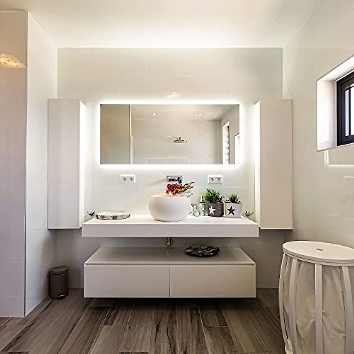 Galgreen LED Strip Lights with Dimmable Remote & Adapter, 16.5ft Smart Led Lights for Bedroom, Bright 600 LEDs 6500K LED Light Strip, Strong Adhesive Cuttable for Kitchen Cabinet, DaylightWhite