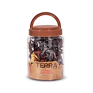 Terra by Battat – 60 Pcs Wild Horses Tube – Miniature Horse Toys – Plastic Animal Toys – Mini Animal Figurines for Kids and Toddlers 3 Year Old or More