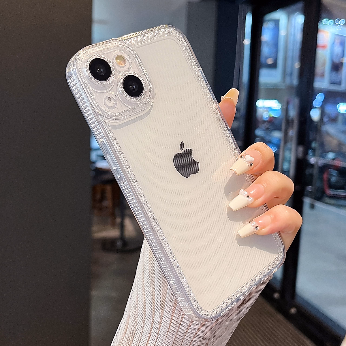 ZTOFERA Designed for iPhone 13 6.1 inch,Sparkly Cute Clear Case for Women Girls,Glitter Bling Flexible Soft TPU Silicone Bumper Protective Cover for iPhone 13,Clear