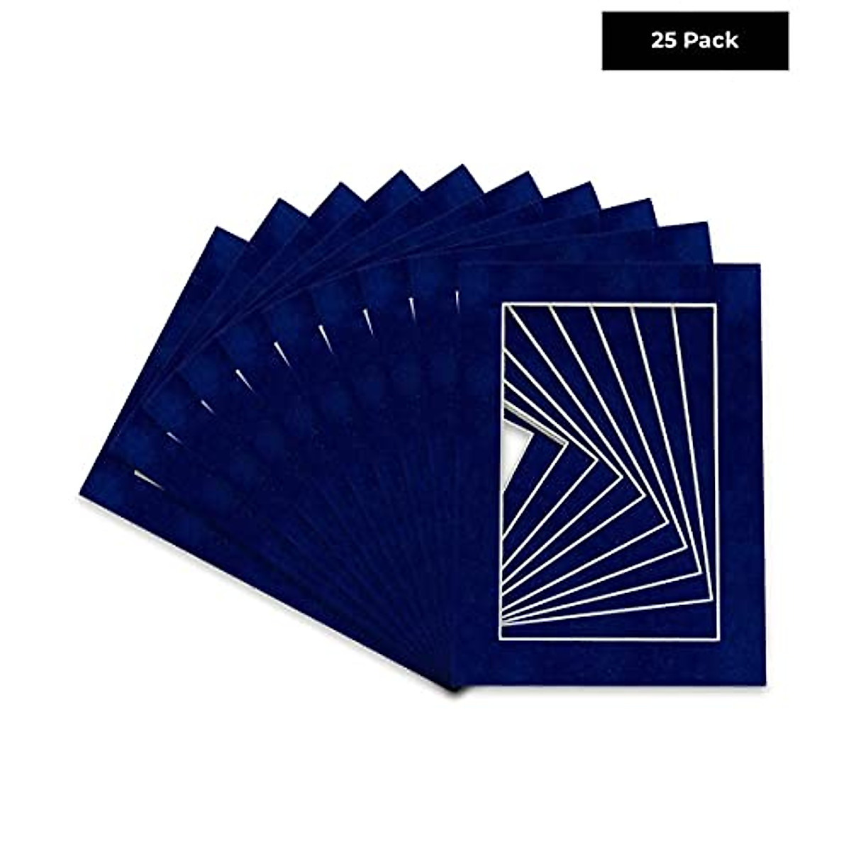 Pack of 25 Acid Free 12x18 Mats Bevel Cut for 10x16 Photos - Brooke Blue Suede Precut Matboards For Pictures, Photos, Framing - 4-ply Thickness