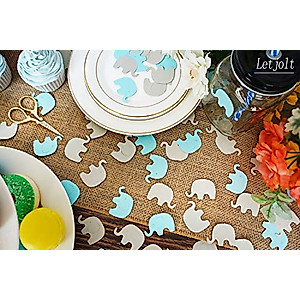 Blue Elephant Confetti Elephant Scatter Baby Shower Decoration for Boy Baby Shower Birthday Party Elephant Theme Party Supplies Gender Reveal Party Decoration (Blue+Gray) 100 Pcs