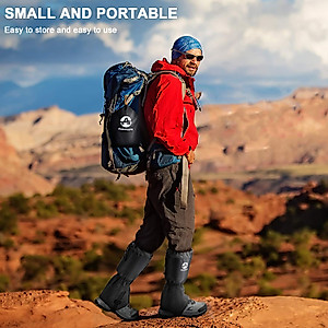 Pasanava Leg Gaiters Waterproof and Adjustable Snow Boot Gaiters One Size for Hiking,Walking,Hunting,Backpacking and Outdoor Climbing for Men and Women (Black)