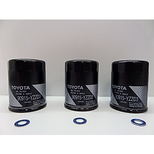 Toyota Oil Filter 3-Pack with Gaskets Genuine OE OEM 90915-YZZD3 & 90430-12031