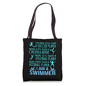 I Am A Swimmer Funny Swimming Swim Coach Men Women Graphic Tote Bag