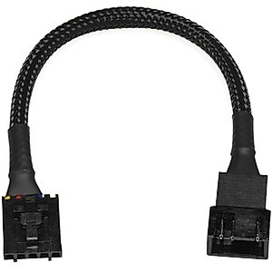 CRJ 5-Pin PWM PC Fan Adapter Cable for Dell Motherboards - 6-inch (15cm), Black Sleeved - Connect Standard 4-Pin Computer Fans to Dell Latching 5-Pin Fan Headers