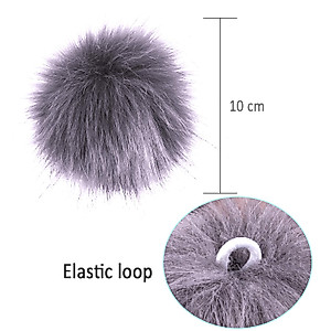 SIQUK 24 Pieces Faux Fur Pom Pom for Hats Fluffy Pom Pom with Elastic Loop DIY Faux Fox Fur Pom Pom for Knitting Hats Beanies Scarves Gloves Bags(12 Colors, 2 Pcs/Color)