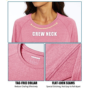 MAGCOMSEN T Shirts for Women Long Sleeve UV T Shirts Summer Running T Shirts Fishing Hiking T Shirts Quick Dry Workout Outdoor T Shirts Pink M