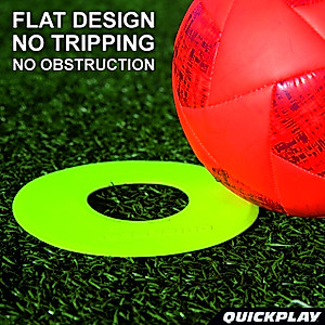QUICKPLAY PRO Quick-Pick Flat Markers The Original Flat Field Cone! Easy Carry Spot Markers (Set of 10) (Multi-Colored)