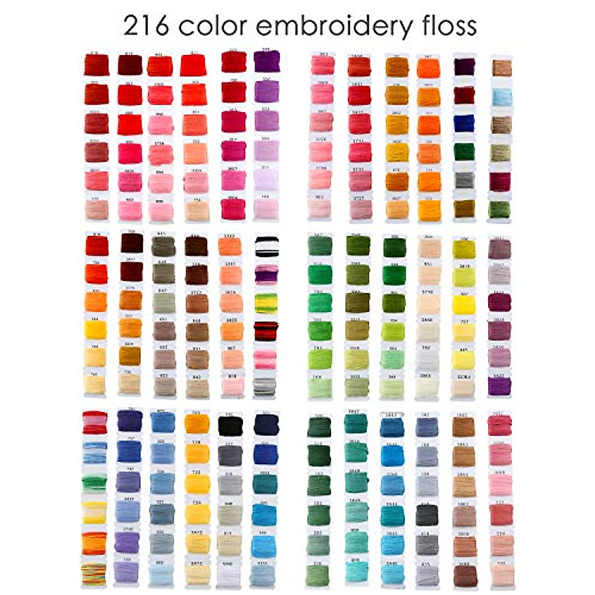 Caydo 313 PCS Box Embroidery Kit with Organizer, 216 Color Threads, 4 Aida Cloth, 6 Embroidery Hoops, Cross Stitch Tools and Instructions for Adults Beginners Christmas Gift