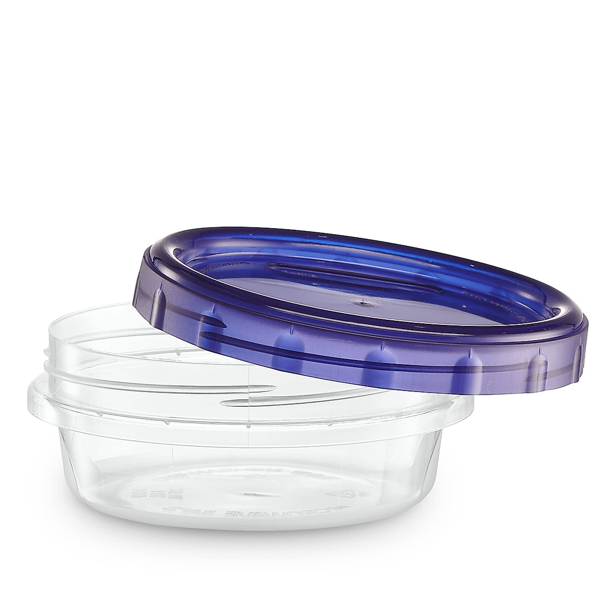 ELEGANT DISPOSABLES Twist Top Food Storage Containers 8 oz 12 Pack Plastic Freezer Storage Containers Leakproof Reusable with Screw on Colored Lids (12)