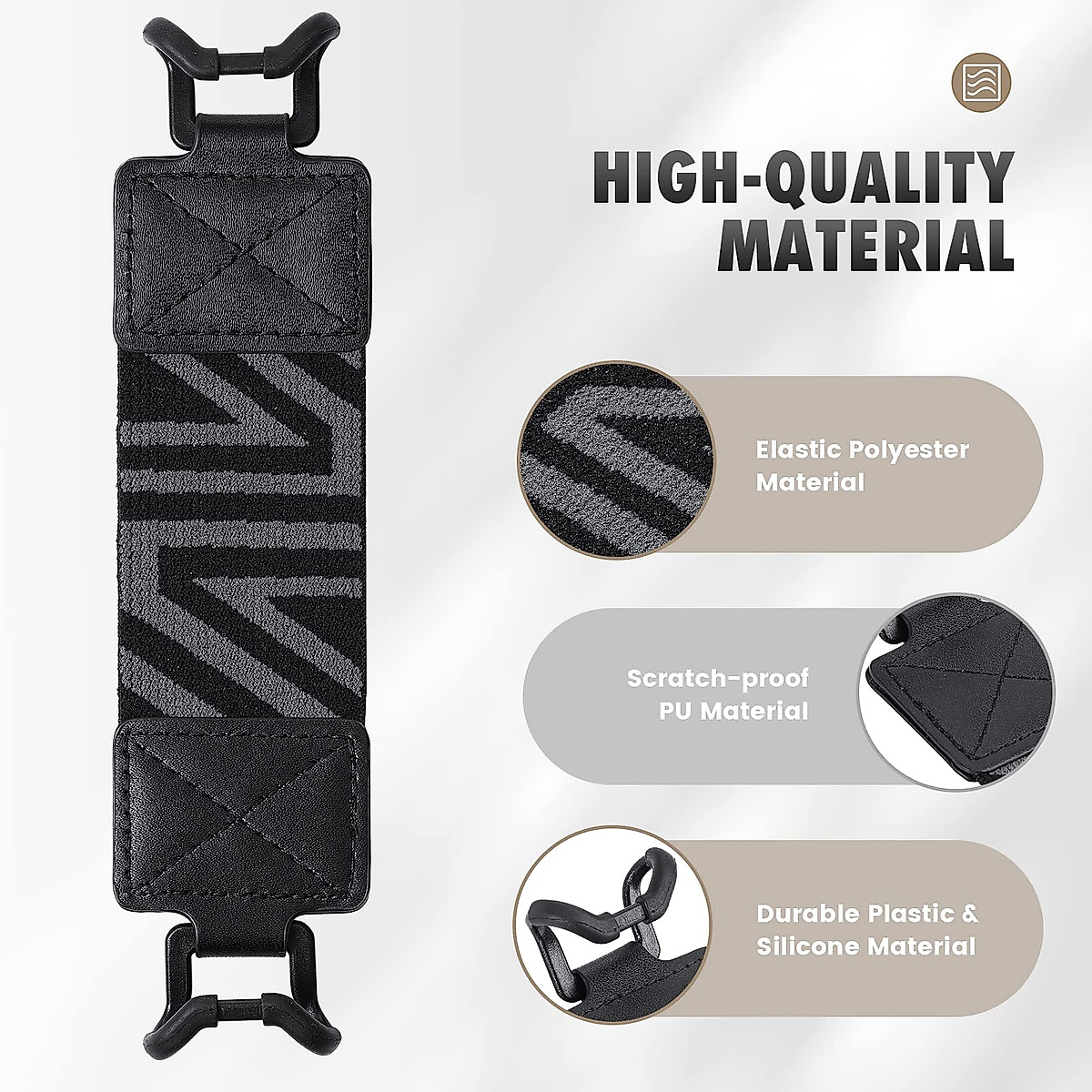 MoKo Security Hand-Strap for 6-8" Kindle eReaders Fire Tablet, Kindle/Kobo/Voyaga/Lenovo/Sony Kindle E-Book Tablet, High-Elasticity Versatile Hand Strap Lightweight Finger Grip Holder, Black