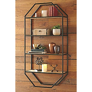 Signature Design by Ashley Elea Urban 48" Multi Purpose Minimalist Wall Shelf, Black & Natural