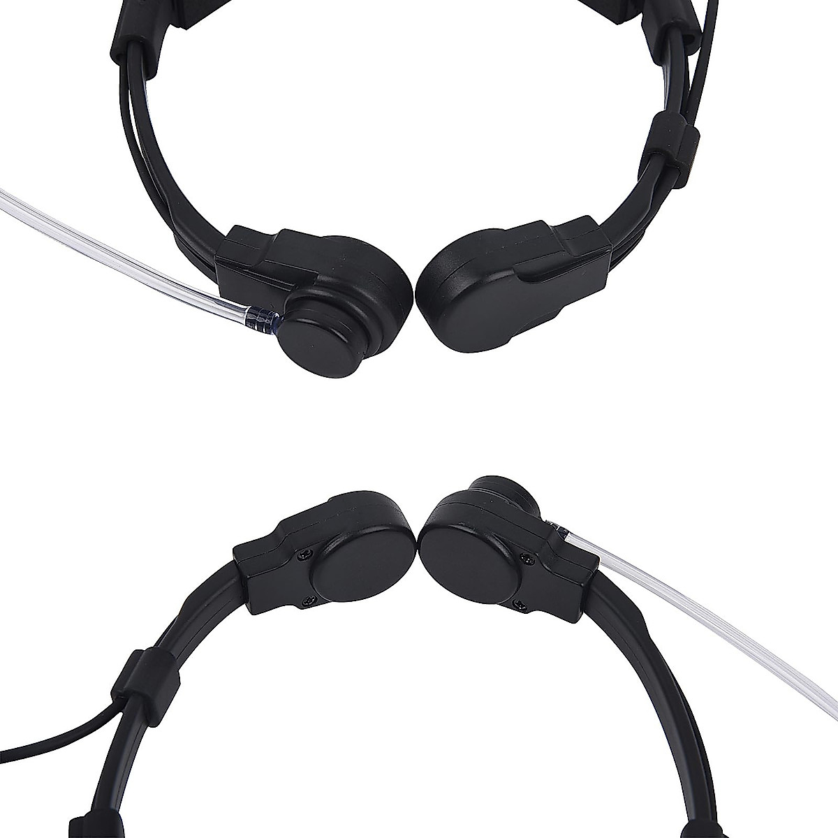 Pdflie uv-5r uv-82 Laryngophone Subvocal Mike Walkie Talkie Throat Vibration Microphone Neck Coiled Earpiece and Mic uv5r 2 Pin Tactical Military Headset for Baofeng Kenwood uv5r ar152 Ham Radio