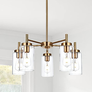 Eietonte Clear Glass Lamp Shade 5.5inch High,3.5inch Diameter,1.65inch Fitter Cylinder Glass Shade Replacement for Chandelier,High Transmittance Lampshade Cover for Floor Lamp Pendant Light 6 Pack