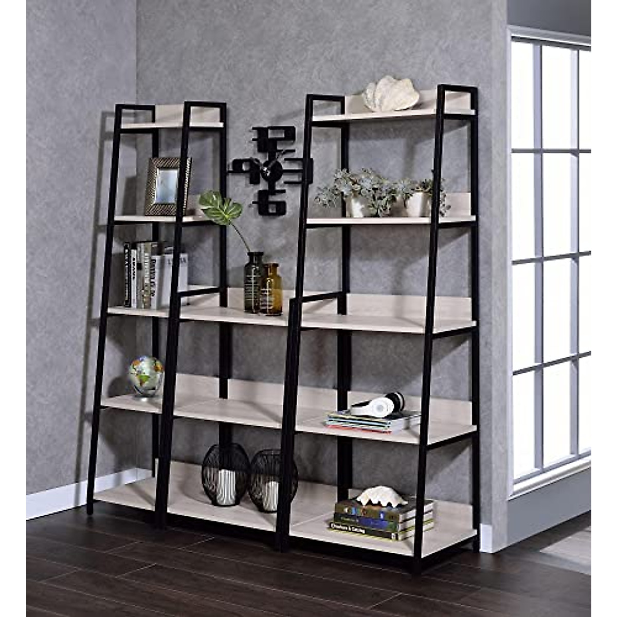 Acme Furniture Wendral Bookshelf, Natural & Black