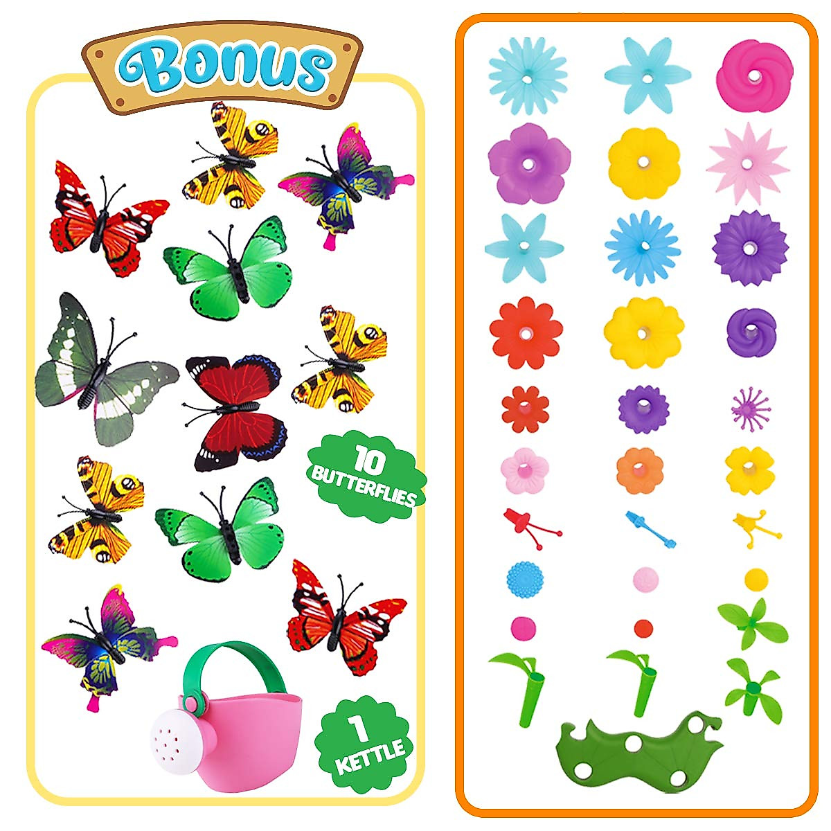 Innorock Flower Garden Building Toys for Girls - Flower Stacking Toys for Toddlers, STEM Toys, School Educational Activity, Kids Crafts, Birthday Gifts for Girls 3 4 5 6 7 8 Year Old Girl Gift