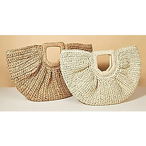 Straw Beach Bag for Womens Summer Handwoven Straw Travel Beach Tote Bags Stylish Straw Totes Handbags 2023