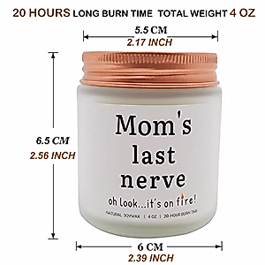 Gifts for Mom from Daughter Son,Mom's Last Nerve Funny Lavender Scented Candles,Unique Birthday Gift for Mother's Day Christmas Thanksgiving (4OZ)