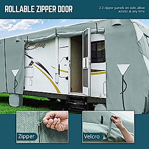 KING BIRD Upgraded Class C RV Cover, Extra-Thick 5 Layers Anti-UV Top Panel, Durable Camper Cover, Fits 29'- 32' Motorhome -Breathable, Watertight, Rip-Stop with 2Pcs Extra Straps & 4 Tire Covers