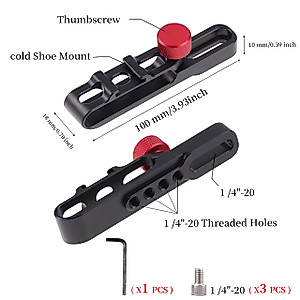 FOTGA Solid State Drive SSD Holder Bracket with 1/4"-20 Screws Lock,Cold Shoe Mount for Samsung T5 SSD BMPCC 4K 6K Pro Zcam Camera