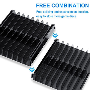 ASFSKY Game Storage Tower Universal Video Game Storage for 32 Games Storage Stand Compatible with PS5 PS4 Xbox Nintendo Switch Games Gamer Gifts