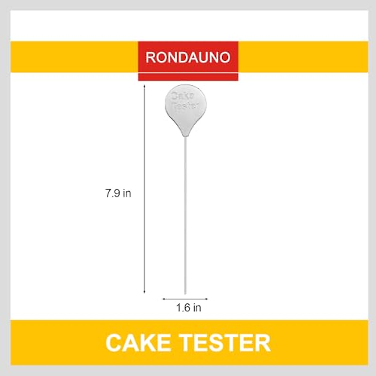 Cake Tester, 2 Packs Cake Testers for Baking and Cakes Testing Stick Doneness Endurance CakeTester Skewer 7.9 in Stainless Steel Rondauno