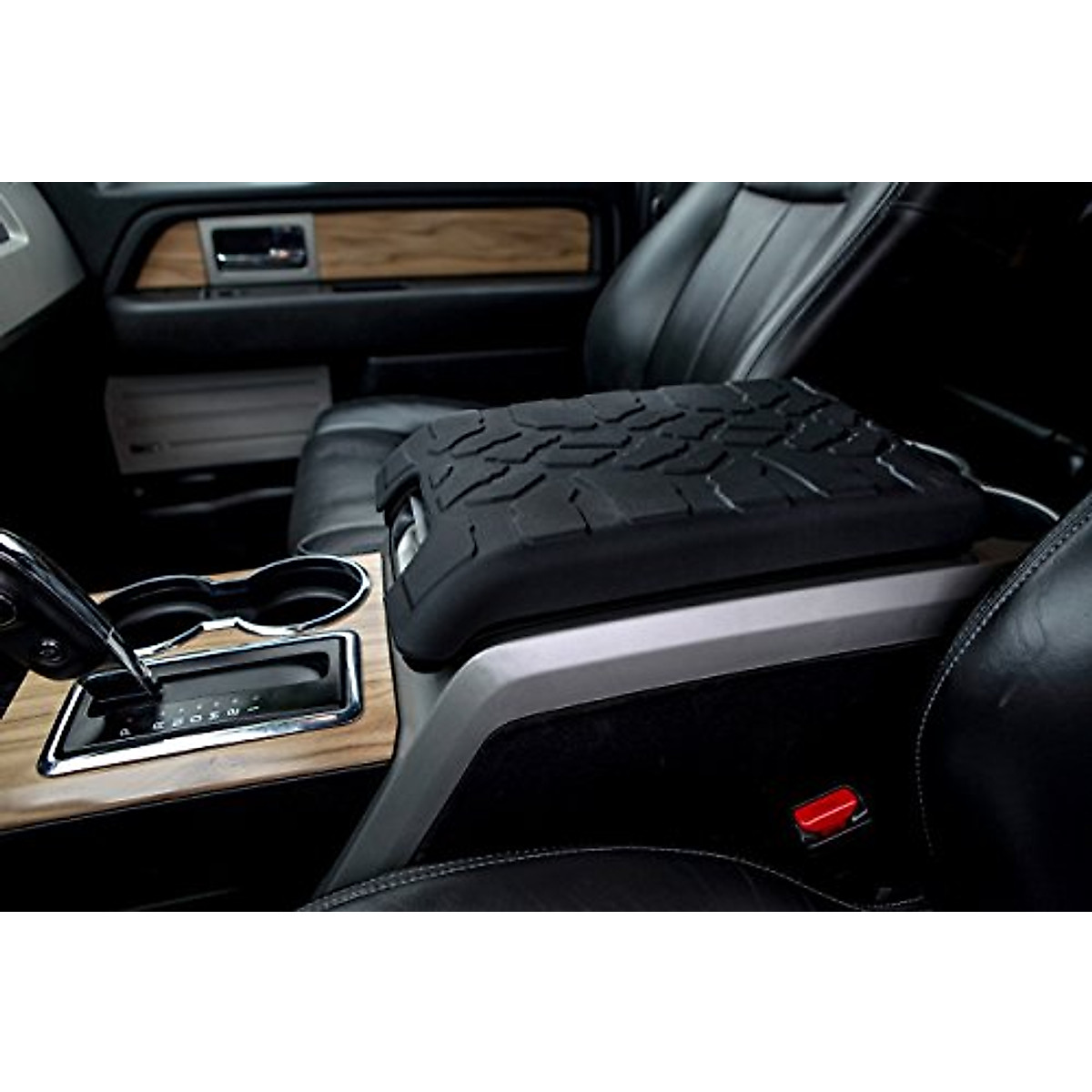 Boomerang® Tire Tread Armpad™ for Ford F150 (2009-2014) - Premium Flow-Through Console Version - Center Console Armrest Cover