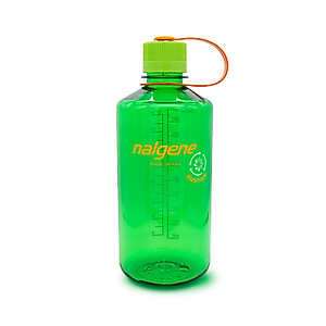 Nalgene Sustain Tritan BPA-Free Water Bottle Made with Material Derived from 50% Plastic Waste, 32 OZ, Narrow Mouth, green