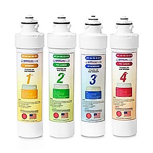 AFC Brand Model AFC-B4-RO-CMBPK 4-Stage Reverse Osmosis Water Filters Replacement Kit, Compatible with Brio MIMQ50GPD, MICARQ5M, CLPOUROSC420RO, CLPOURO420SCV2- Made by AFC, Made in USA 4Pk