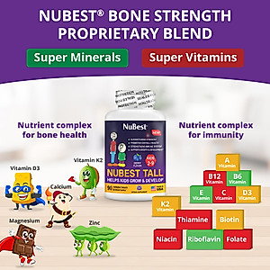 NuBest Tall Kids - Toddlers Vitamins and Kids Vitamins for Age 2 to 9 - Healthy Height Growth & Height Booster with Multivitamins & Minerals for Kids Ages 2 to 9 | 90 Chewable Tablets | 6 Pack