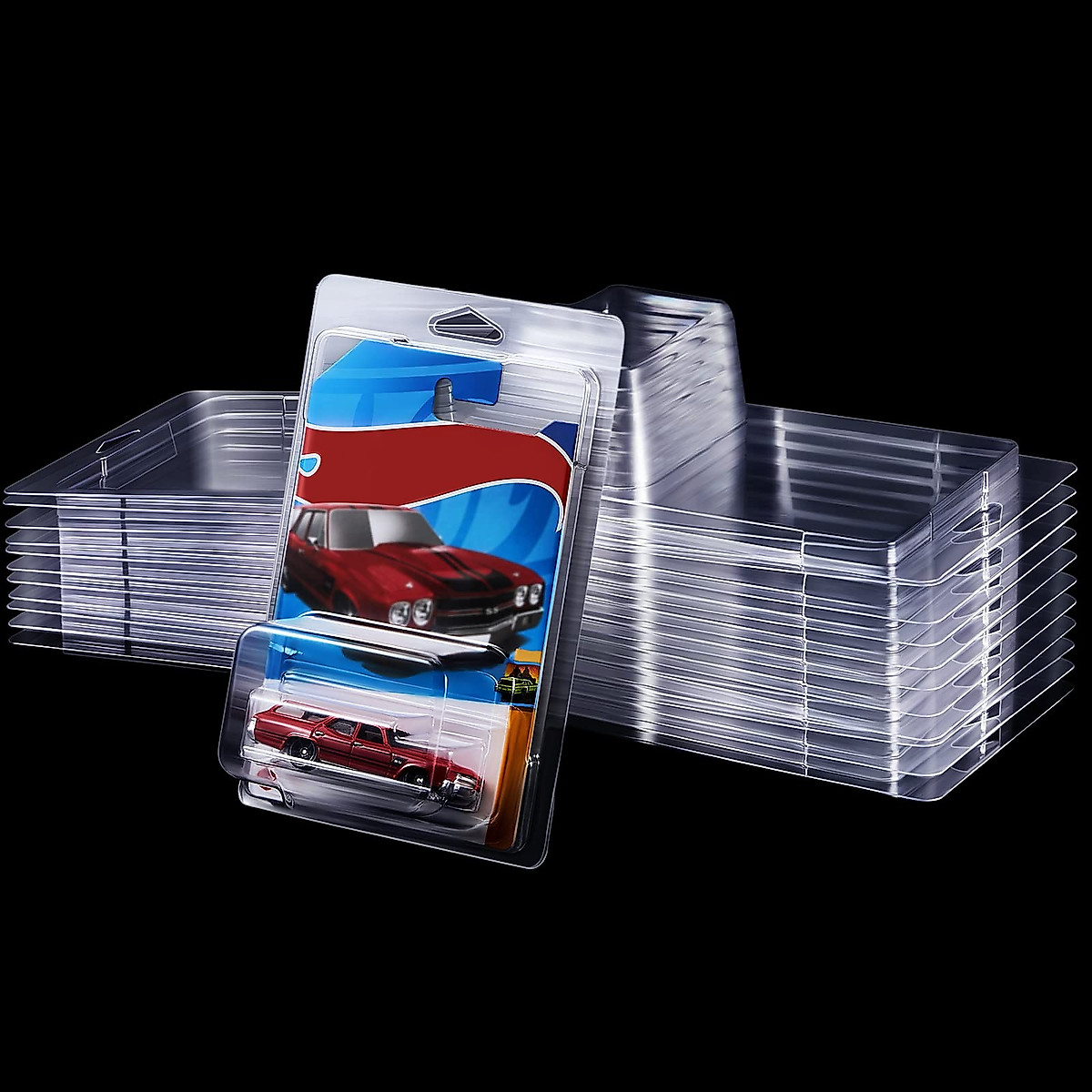 Tatuo 12 Pieces Protector Case Compatible with Hot Wheels Protector Packs for Display Storage, 6.5" x 4.25"