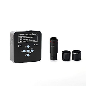 HAYEAR 2K 34MP 1080P 60FPS HDMI USB Electronic Industrial Microscope Camera 0.5X Eyepiece Adapter 30mm/30.5m Ring