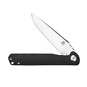 Sitivien ST101 Folding Knife, D2 Steel Blade+G10 Handle Tool Knife, EDC Pocket Knife for Outdoor, Camping, Hunting, Survival (Black)