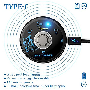 Getaria Bluetooth Page Turner Pedal USB Rechargeable Wireless Sheet Music Page Turner Foot Pedal for Tablet Computers/Mobile Phones