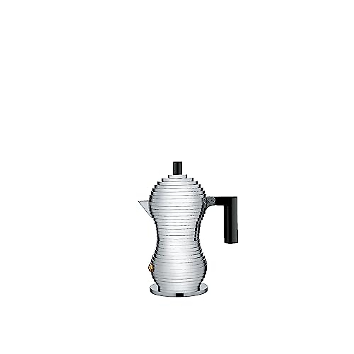 Alessi MDL02/1 B Pulcina Stove Top Espresso 1 Cup Coffee Maker in Aluminum Casting Handle And Knob in Pa, Black