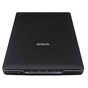 Epson Perfection V39 Color Photo & Document Scanner with Scan-To-Cloud & 4800 Optical Resolution, Black